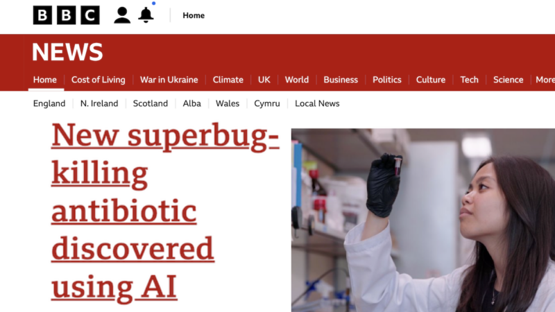 BBC NEWS. New superbug-killing antibiotic discovered using AI. NATURE CHEMICAL BIOLOGY. Deep ...