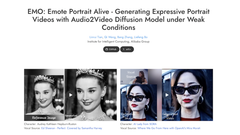GEN AI Breakthrough. EMO-Emote Portrait Alive. Lipsync animation from ...