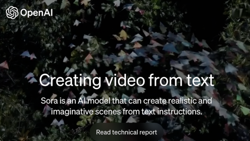 OpenAI. Introducing Sora, our text-to-video model. Sora can generate videos up to a minute long ...